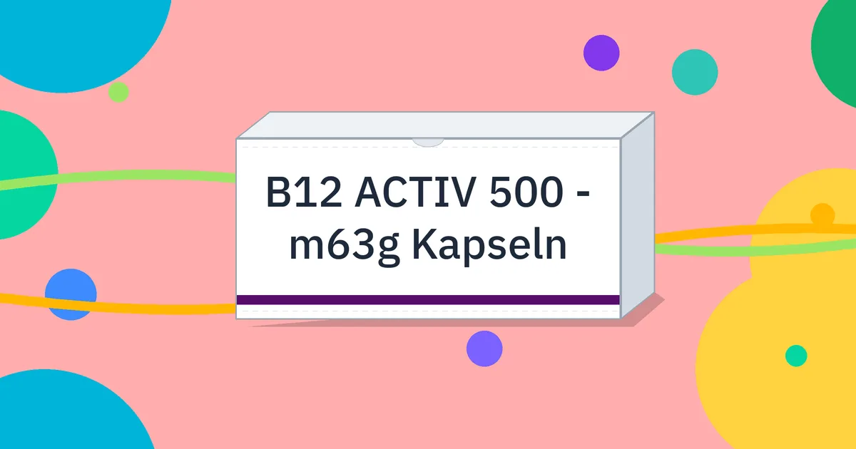 Symbolbild: Packung mit der Aufschrift B12 ACTIV 500 -m63g Kapseln (PZN 18458202) – Verfügbarkeit und Bezug in Apotheken in Frankfurt am Main