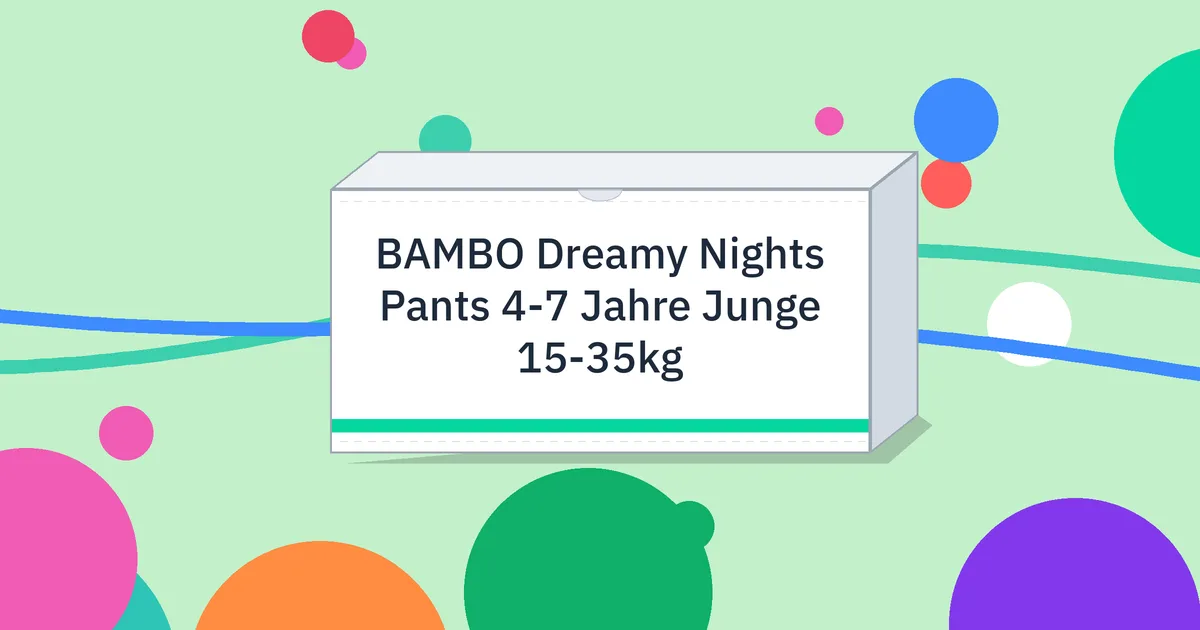 Symbolbild: Packung mit der Aufschrift BAMBO Dreamy Nights Pants 4-7 Jahre Junge 15-35kg (PZN 18322371) – Verfügbarkeit und Bezug in Apotheken in Frankfurt am Main