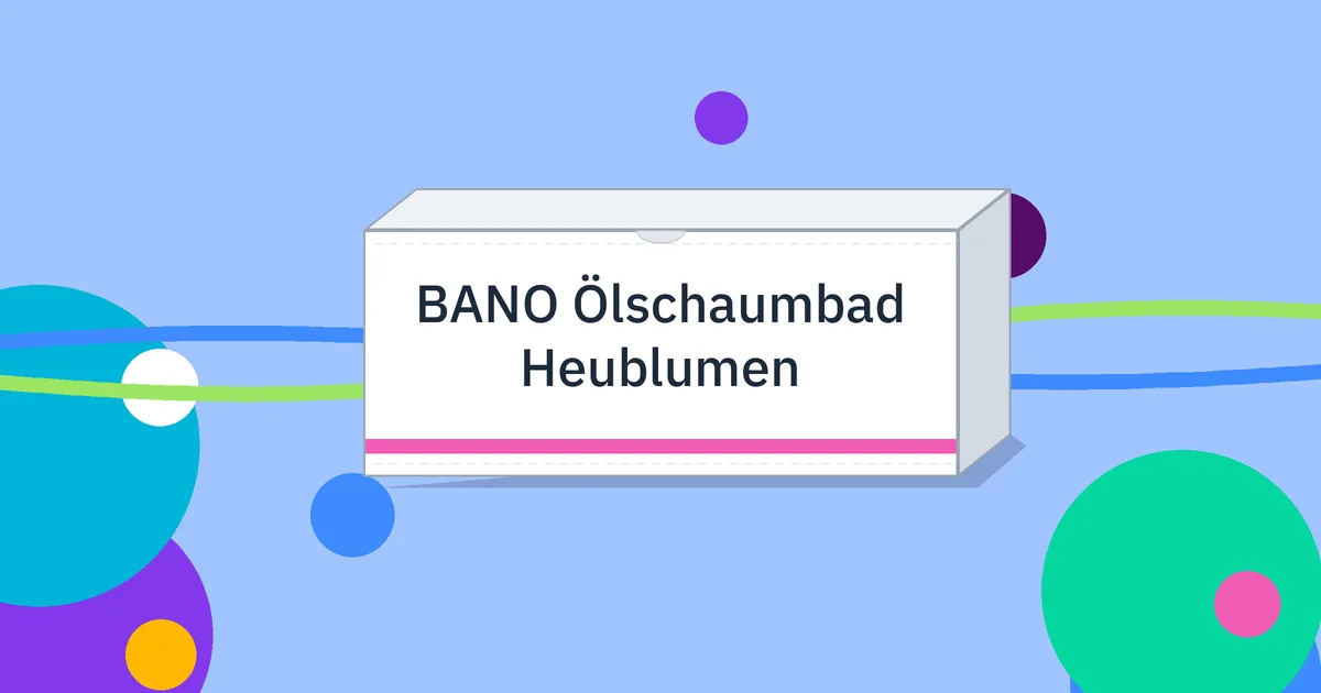 Symbolbild: Packung mit der Aufschrift BANO Ölschaumbad Heublumen (PZN 20336475) – Verfügbarkeit und Bezug in Apotheken in Frankfurt am Main