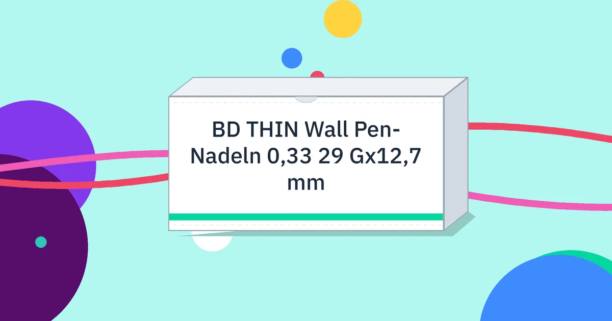 Symbolbild: Packung mit der Aufschrift BD THIN Wall Pen-Nadeln 0,33 29 Gx12,7 mm (PZN 12339270) – Verfügbarkeit und Bezug in Apotheken in Frankfurt am Main