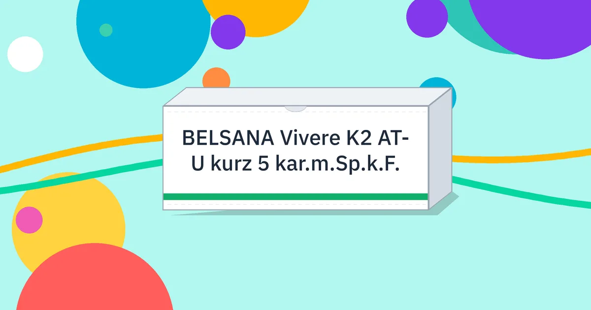 Symbolbild: Packung mit der Aufschrift BELSANA Vivere K2 AT-U kurz 5 kar.m.Sp.k.F. (PZN 08540285) – Verfügbarkeit und Bezug in Apotheken in Frankfurt am Main