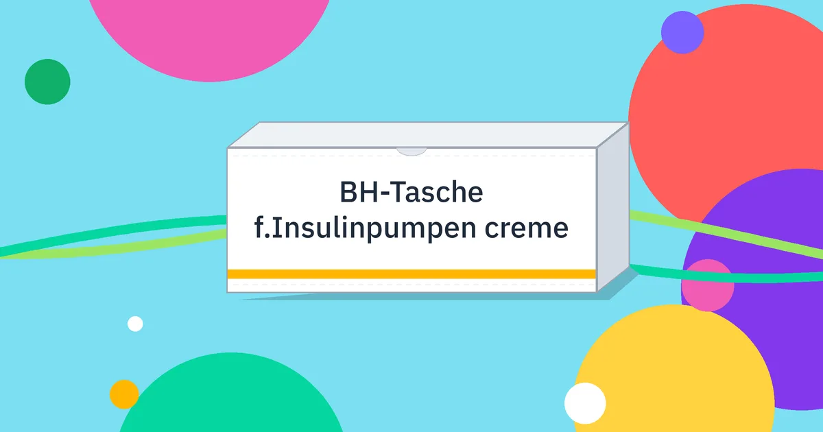 Symbolbild: Packung mit der Aufschrift BH-Tasche f.Insulinpumpen creme (PZN 12461002) – Verfügbarkeit und Bezug in Apotheken in Frankfurt am Main