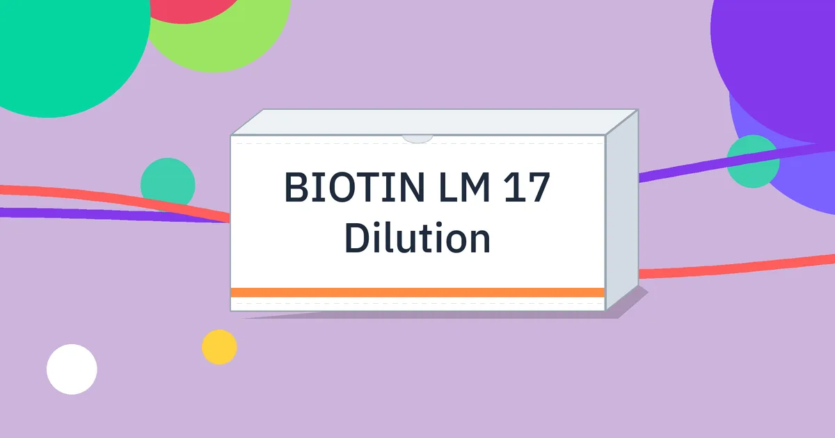Symbolbild: Packung mit der Aufschrift BIOTIN LM 17 Dilution (PZN 12794330) – Verfügbarkeit und Bezug in Apotheken in Frankfurt am Main