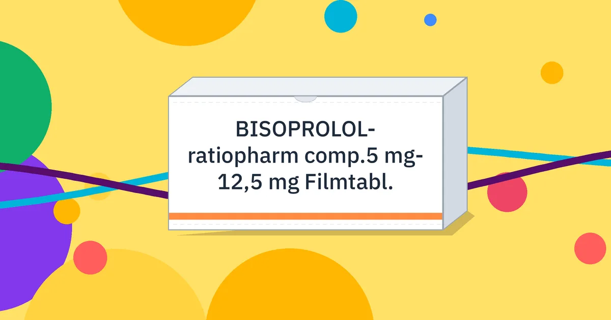 Symbolbild: Packung mit der Aufschrift BISOPROLOL-ratiopharm comp.5 mg-12,5 mg Filmtabl. (PZN 02859347) – Verfügbarkeit und Bezug in Apotheken in Frankfurt am Main