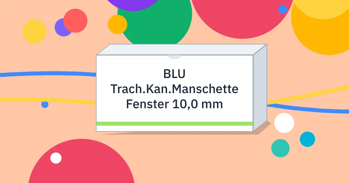 Symbolbild: Packung mit der Aufschrift BLU Trach.Kan.Manschette Fenster 10,0 mm (PZN 02150293) – Verfügbarkeit und Bezug in Apotheken in Frankfurt am Main