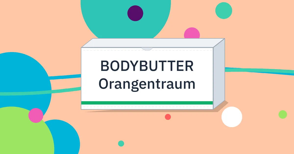 Symbolbild: Packung mit der Aufschrift BODYBUTTER Orangentraum (PZN 20520374) – Verfügbarkeit und Bezug in Apotheken in Frankfurt am Main