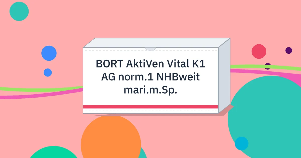 Symbolbild: Packung mit der Aufschrift BORT AktiVen Vital K1 AG norm.1 NHBweit mari.m.Sp. (PZN 13732584) – Verfügbarkeit und Bezug in Apotheken in Frankfurt am Main