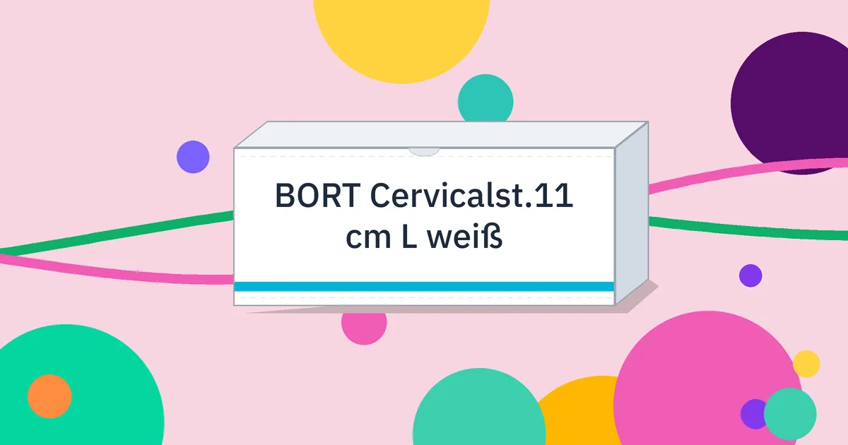 Symbolbild: Packung mit der Aufschrift BORT Cervicalst.11 cm L weiß (PZN 03294918) – Verfügbarkeit und Bezug in Apotheken in Frankfurt am Main