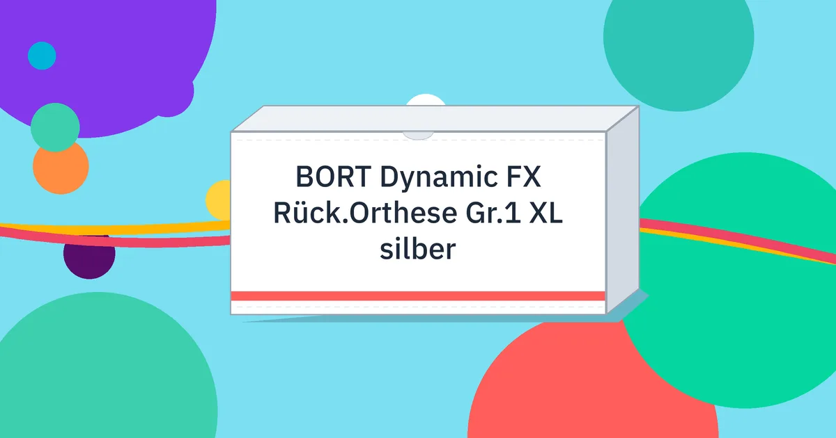 Symbolbild: Packung mit der Aufschrift BORT Dynamic FX Rück.Orthese Gr.1 XL silber (PZN 07669404) – Verfügbarkeit und Bezug in Apotheken in Frankfurt am Main