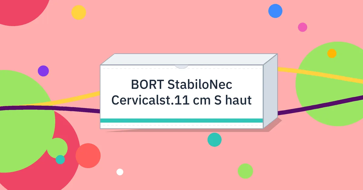 Symbolbild: Packung mit der Aufschrift BORT StabiloNec Cervicalst.11 cm S haut (PZN 08829175) – Verfügbarkeit und Bezug in Apotheken in Frankfurt am Main