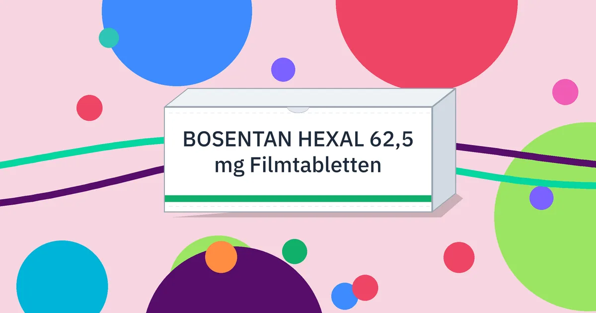 Symbolbild: Packung mit der Aufschrift BOSENTAN HEXAL 62,5 mg Filmtabletten (PZN 13245565) – Verfügbarkeit und Bezug in Apotheken in Frankfurt am Main