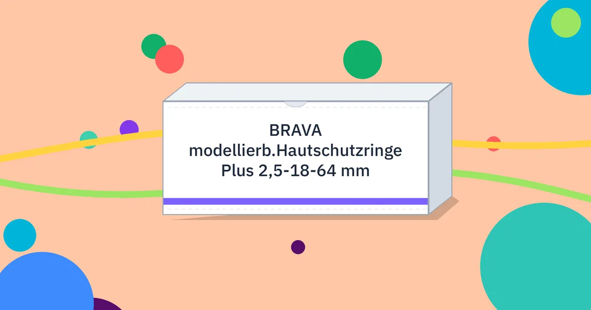 Symbolbild: Packung mit der Aufschrift BRAVA modellierb.Hautschutzringe Plus 2,5-18-64 mm (PZN 15404045) – Verfügbarkeit und Bezug in Apotheken in Frankfurt am Main