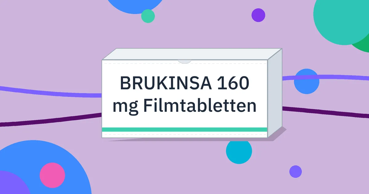 Symbolbild: Packung mit der Aufschrift BRUKINSA 160 mg Filmtabletten (PZN 19874285) – Verfügbarkeit und Bezug in Apotheken in Frankfurt am Main