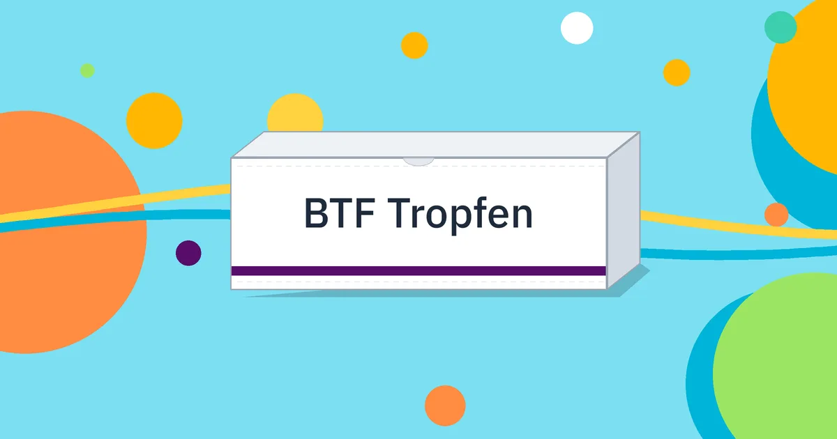 Symbolbild: Packung mit der Aufschrift BTF Tropfen (PZN 00254290) – Verfügbarkeit und Bezug in Apotheken in Frankfurt am Main