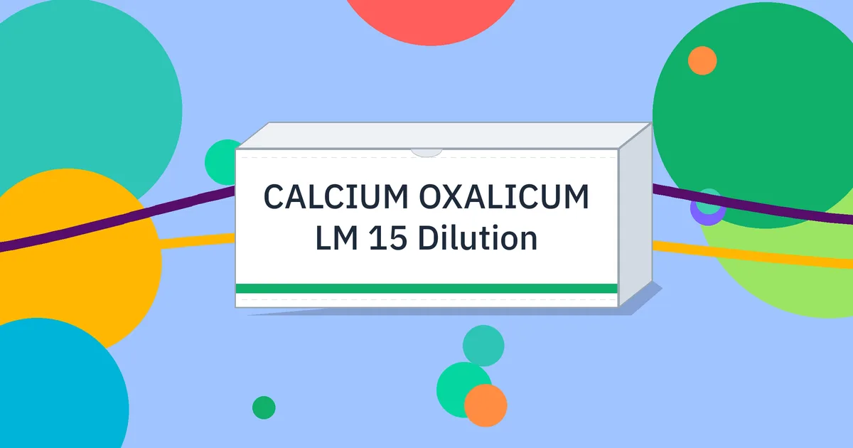 Symbolbild: Packung mit der Aufschrift CALCIUM OXALICUM LM 15 Dilution (PZN 13410248) – Verfügbarkeit und Bezug in Apotheken in Frankfurt am Main