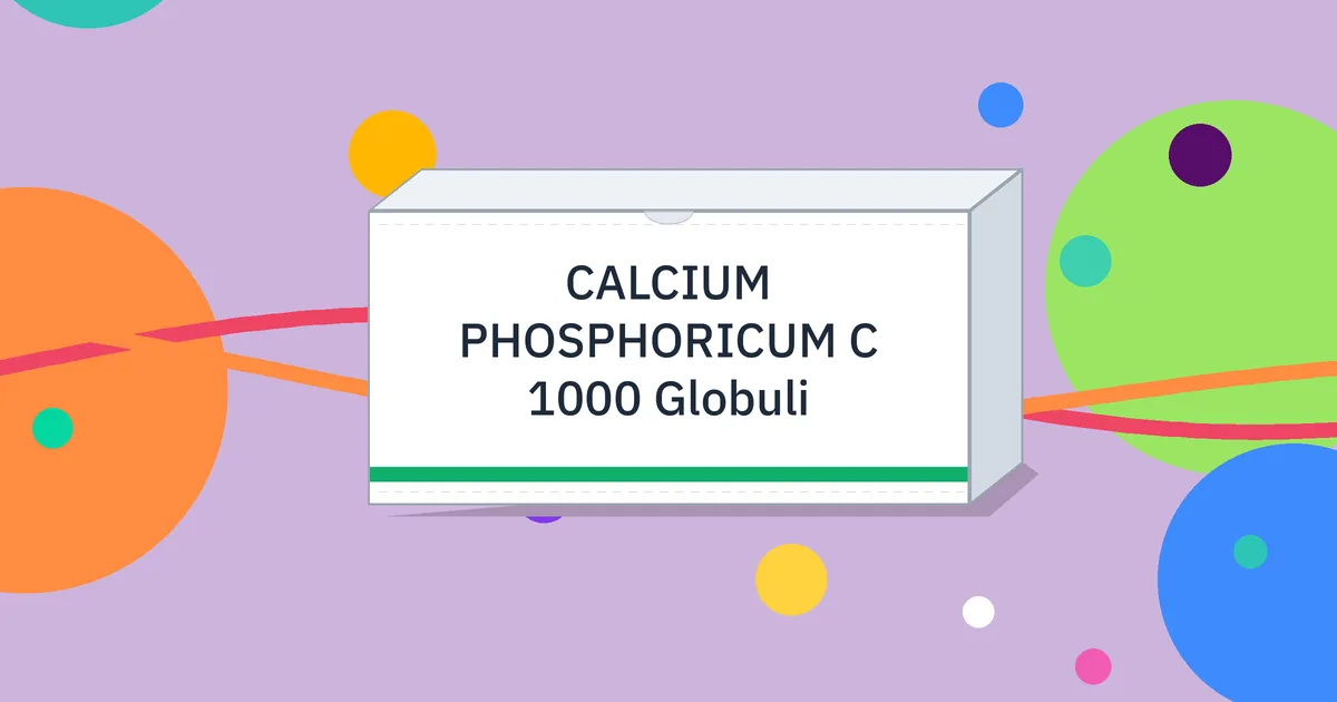Symbolbild: Packung mit der Aufschrift CALCIUM PHOSPHORICUM C 1000 Globuli (PZN 04209441) – Verfügbarkeit und Bezug in Apotheken in Frankfurt am Main