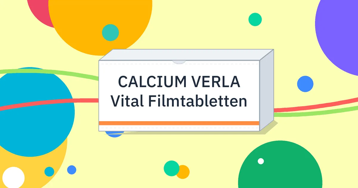 Symbolbild: Packung mit der Aufschrift CALCIUM VERLA Vital Filmtabletten (PZN 00828383) – Verfügbarkeit und Bezug in Apotheken in Frankfurt am Main
