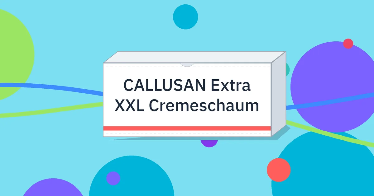 Symbolbild: Packung mit der Aufschrift CALLUSAN Extra XXL Cremeschaum (PZN 05041481) – Verfügbarkeit und Bezug in Apotheken in Frankfurt am Main