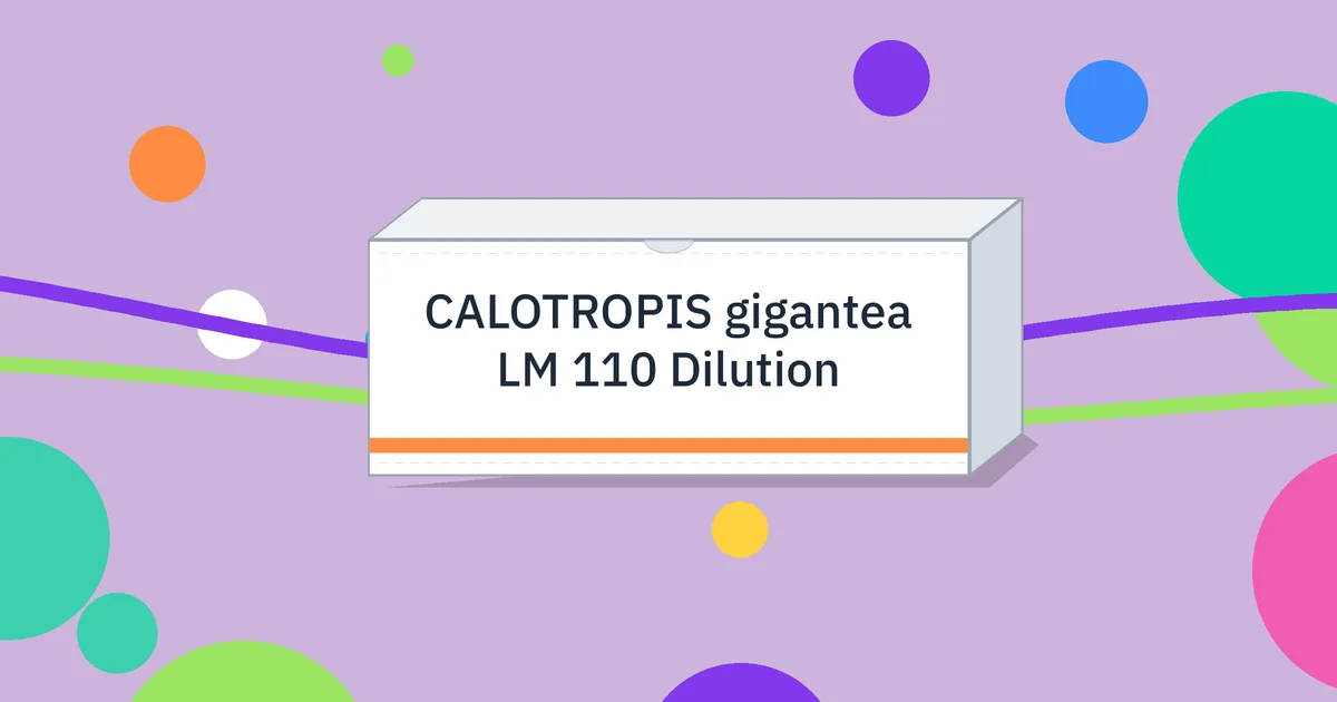 Symbolbild: Packung mit der Aufschrift CALOTROPIS gigantea LM 110 Dilution (PZN 13411420) – Verfügbarkeit und Bezug in Apotheken in Frankfurt am Main