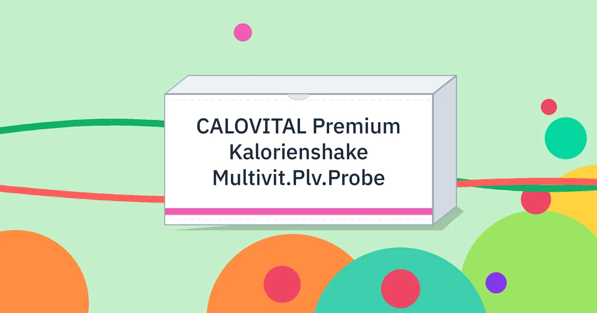 Symbolbild: Packung mit der Aufschrift CALOVITAL Premium Kalorienshake Multivit.Plv.Probe (PZN 19823158) – Verfügbarkeit und Bezug in Apotheken in Frankfurt am Main