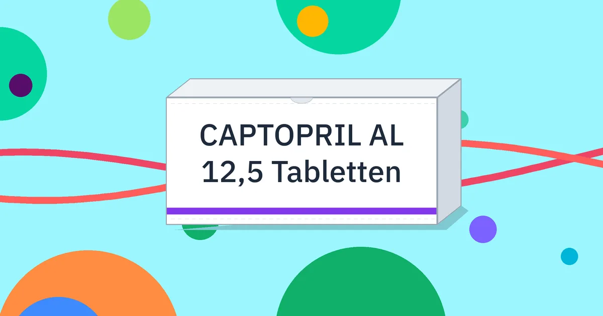Symbolbild: Packung mit der Aufschrift CAPTOPRIL AL 12,5 Tabletten (PZN 06899183) – Verfügbarkeit und Bezug in Apotheken in Frankfurt am Main