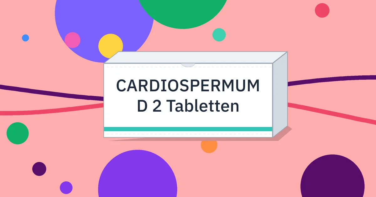 Symbolbild: Packung mit der Aufschrift CARDIOSPERMUM D 2 Tabletten (PZN 02895892) – Verfügbarkeit und Bezug in Apotheken in Frankfurt am Main