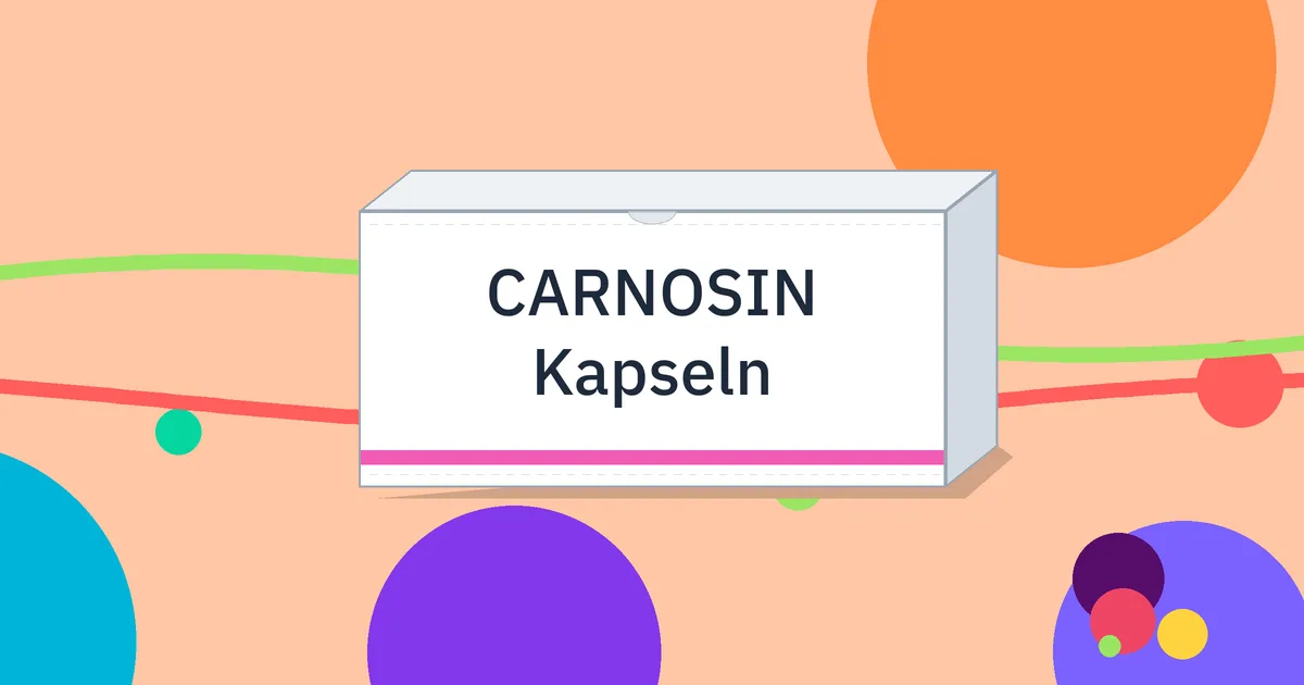 Symbolbild: Packung mit der Aufschrift CARNOSIN Kapseln (PZN 17469178) – Verfügbarkeit und Bezug in Apotheken in Frankfurt am Main