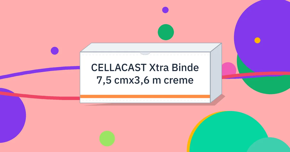 Symbolbild: Packung mit der Aufschrift CELLACAST Xtra Binde 7,5 cmx3,6 m creme (PZN 14252834) – Verfügbarkeit und Bezug in Apotheken in Frankfurt am Main