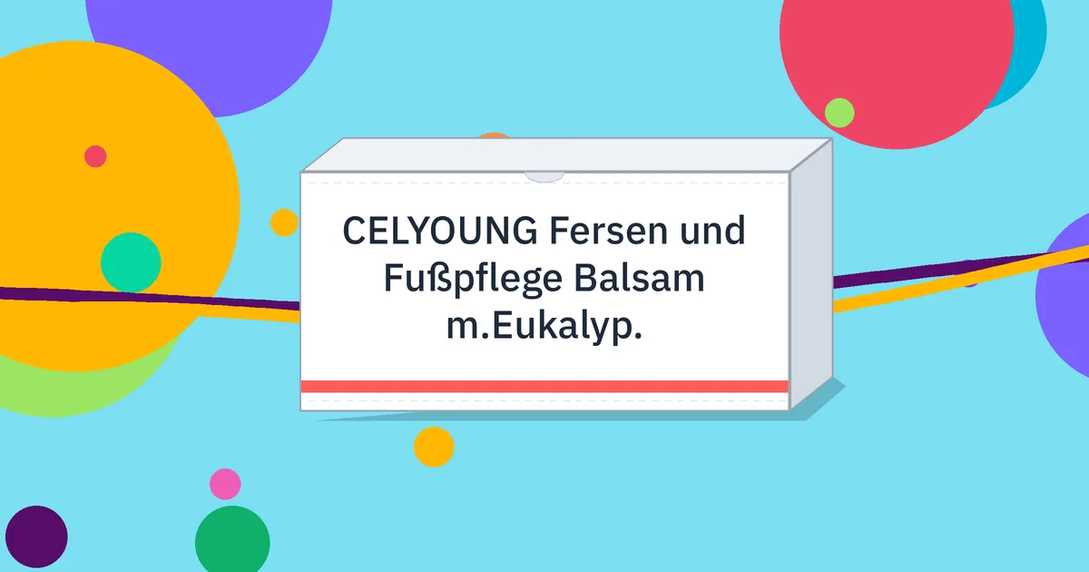 Symbolbild: Packung mit der Aufschrift CELYOUNG Fersen und Fußpflege Balsam m.Eukalyp. (PZN 05373355) – Verfügbarkeit und Bezug in Apotheken in Frankfurt am Main