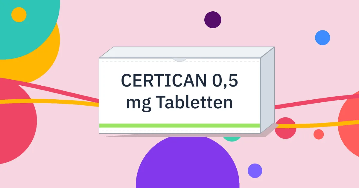 Symbolbild: Packung mit der Aufschrift CERTICAN 0,5 mg Tabletten (PZN 02330931) – Verfügbarkeit und Bezug in Apotheken in Frankfurt am Main