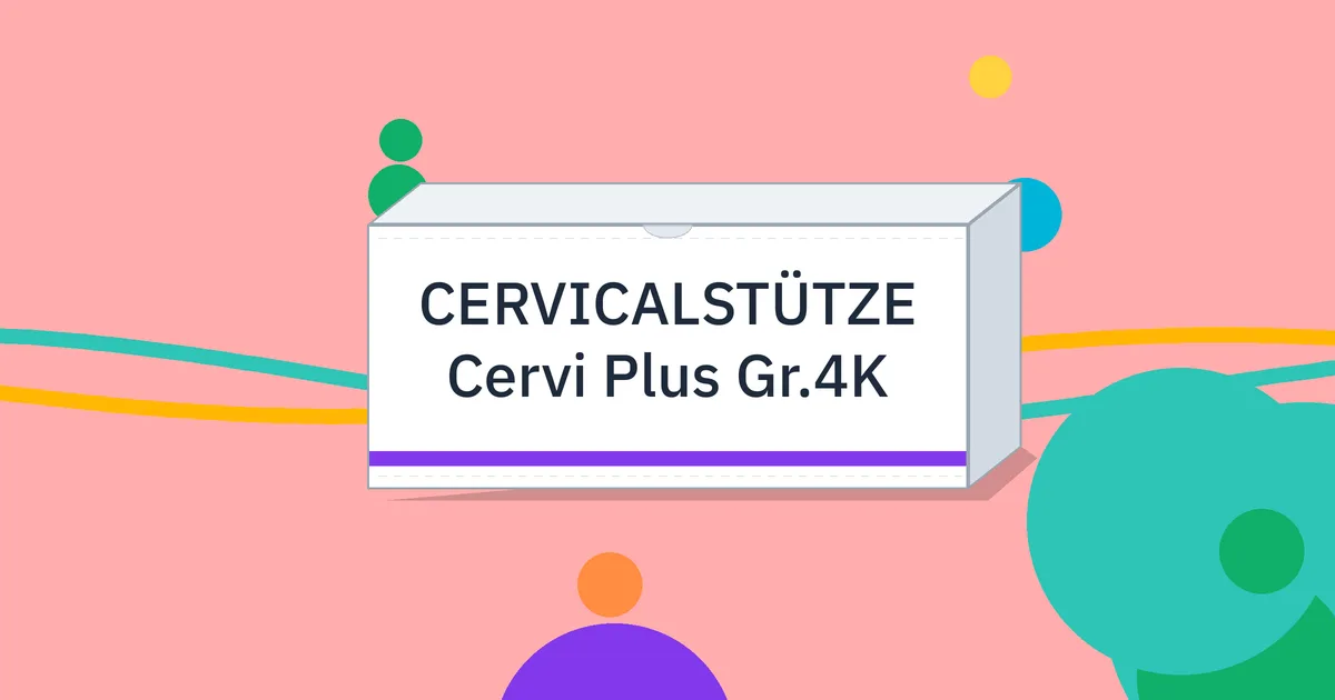 Symbolbild: Packung mit der Aufschrift CERVICALSTÜTZE Cervi Plus Gr.4K (PZN 02885698) – Verfügbarkeit und Bezug in Apotheken in Frankfurt am Main