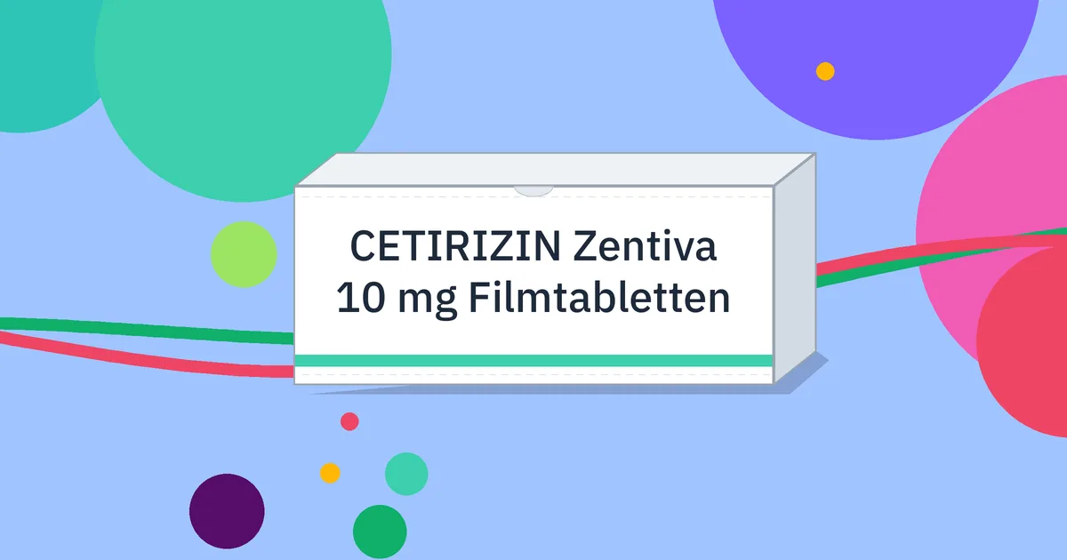Symbolbild: Packung mit der Aufschrift CETIRIZIN Zentiva 10 mg Filmtabletten (PZN 00365492) – Verfügbarkeit und Bezug in Apotheken in Frankfurt am Main