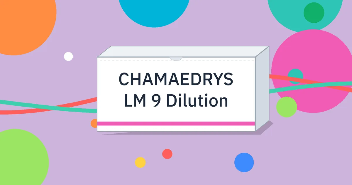 Symbolbild: Packung mit der Aufschrift CHAMAEDRYS LM 9 Dilution (PZN 13438459) – Verfügbarkeit und Bezug in Apotheken in Frankfurt am Main