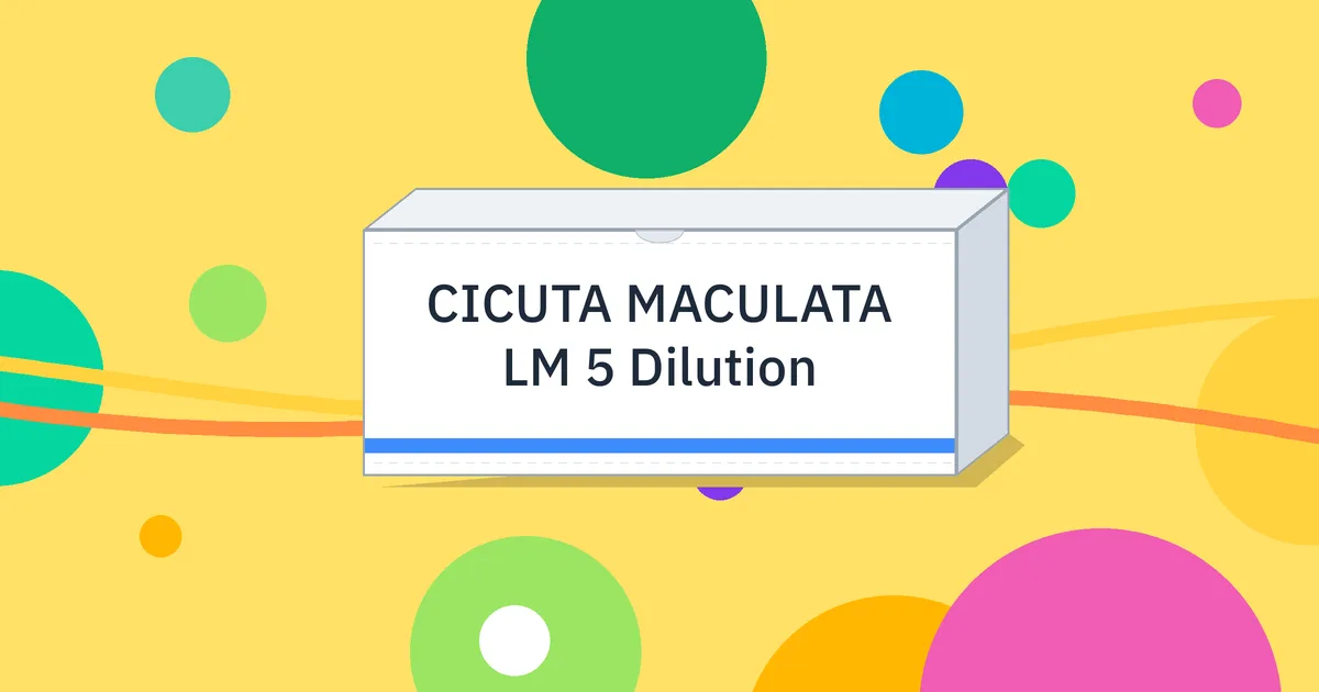 Symbolbild: Packung mit der Aufschrift CICUTA MACULATA LM 5 Dilution (PZN 12818160) – Verfügbarkeit und Bezug in Apotheken in Frankfurt am Main