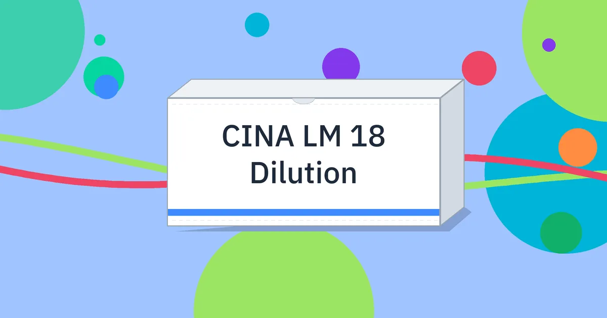 Symbolbild: Packung mit der Aufschrift CINA LM 18 Dilution (PZN 03504209) – Verfügbarkeit und Bezug in Apotheken in Frankfurt am Main
