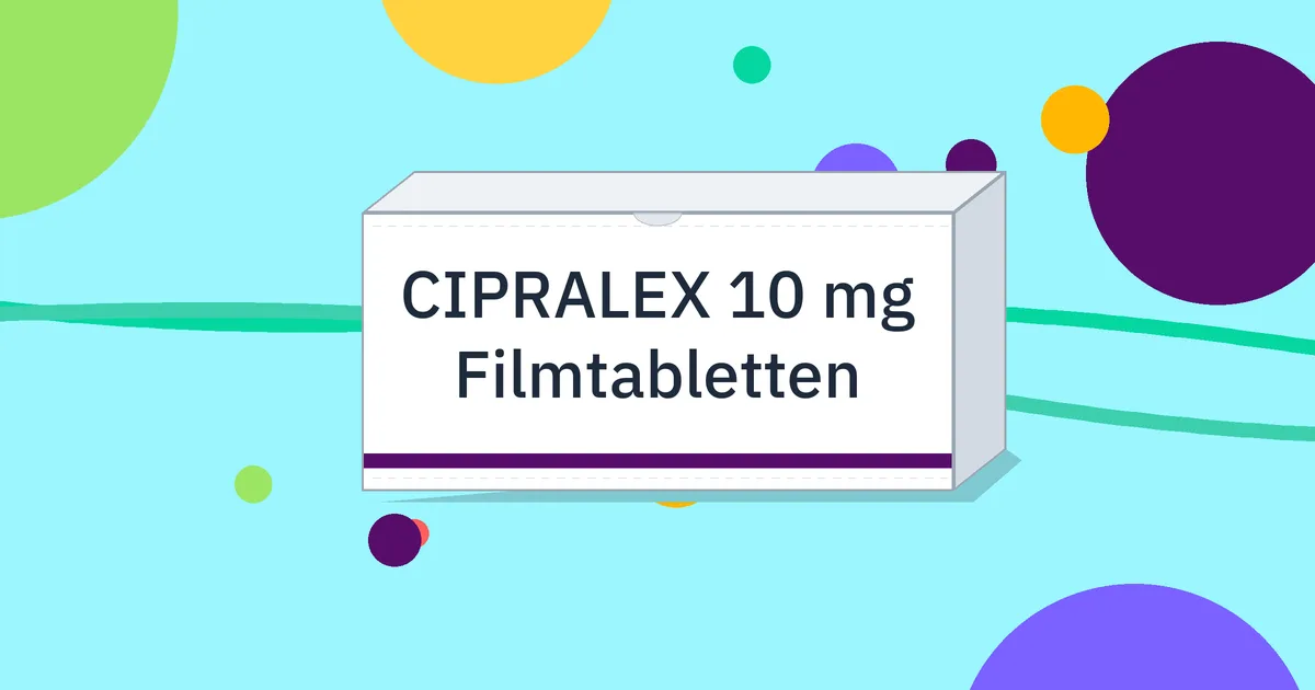 Symbolbild: Packung mit der Aufschrift CIPRALEX 10 mg Filmtabletten (PZN 06885620) – Verfügbarkeit und Bezug in Apotheken in Frankfurt am Main