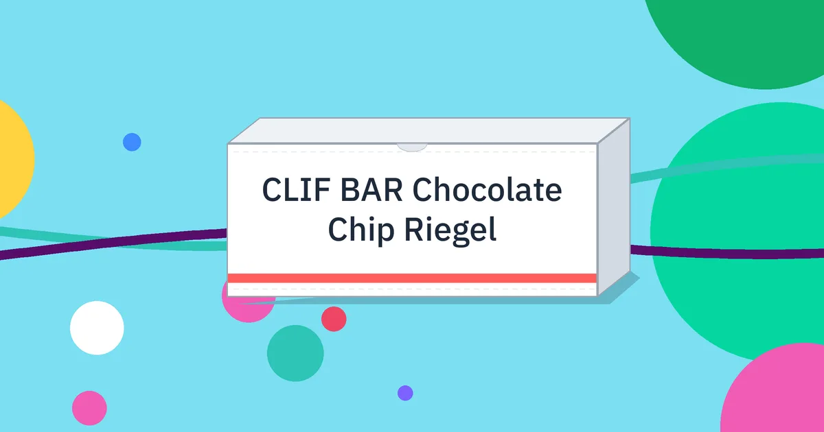 Symbolbild: Packung mit der Aufschrift CLIF BAR Chocolate Chip Riegel (PZN 20136090) – Verfügbarkeit und Bezug in Apotheken in Frankfurt am Main