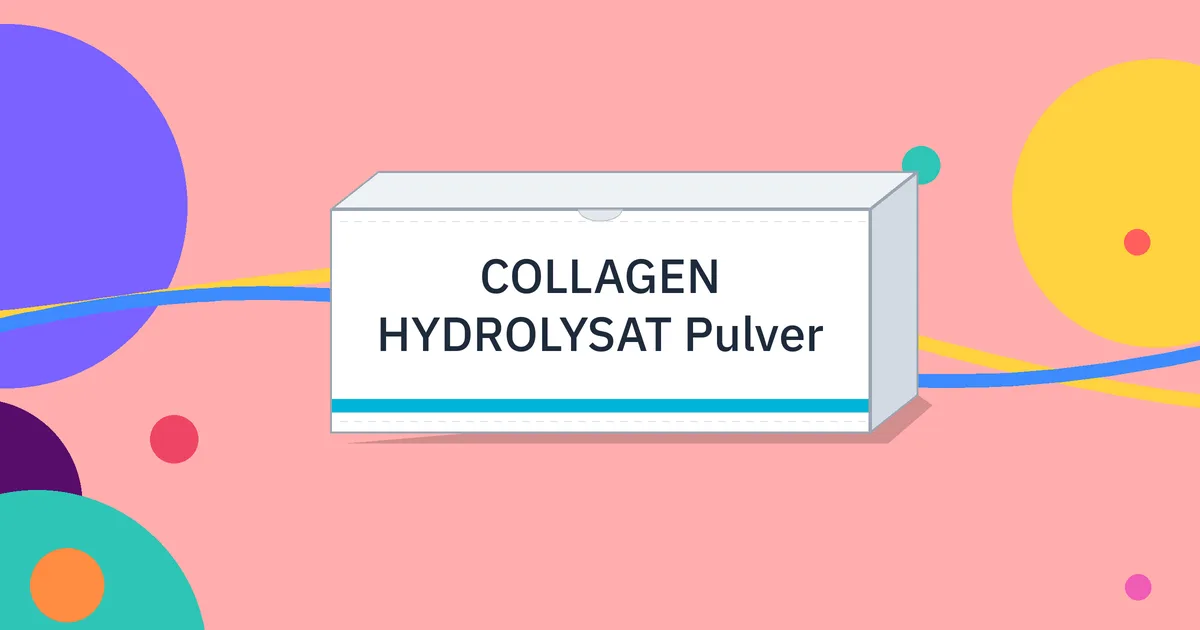 Symbolbild: Packung mit der Aufschrift COLLAGEN HYDROLYSAT Pulver (PZN 16839319) – Verfügbarkeit und Bezug in Apotheken in Frankfurt am Main