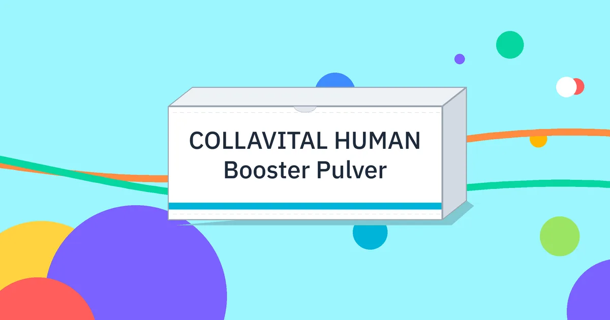 Symbolbild: Packung mit der Aufschrift COLLAVITAL HUMAN Booster Pulver (PZN 18403796) – Verfügbarkeit und Bezug in Apotheken in Frankfurt am Main