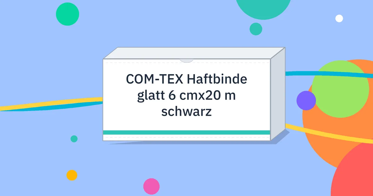 Symbolbild: Packung mit der Aufschrift COM-TEX Haftbinde glatt 6 cmx20 m schwarz (PZN 04722747) – Verfügbarkeit und Bezug in Apotheken in Frankfurt am Main
