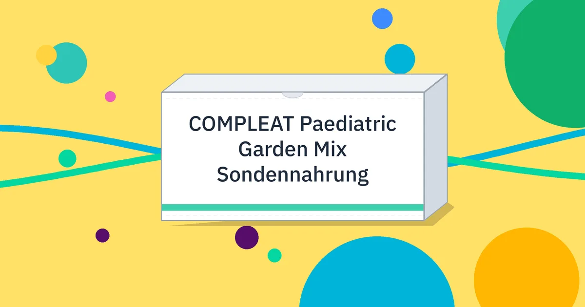 Symbolbild: Packung mit der Aufschrift COMPLEAT Paediatric Garden Mix Sondennahrung (PZN 20218480) – Verfügbarkeit und Bezug in Apotheken in Frankfurt am Main