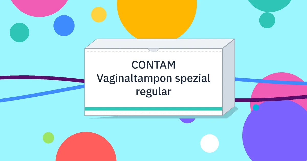 Symbolbild: Packung mit der Aufschrift CONTAM Vaginaltampon spezial regular (PZN 02450552) – Verfügbarkeit und Bezug in Apotheken in Frankfurt am Main