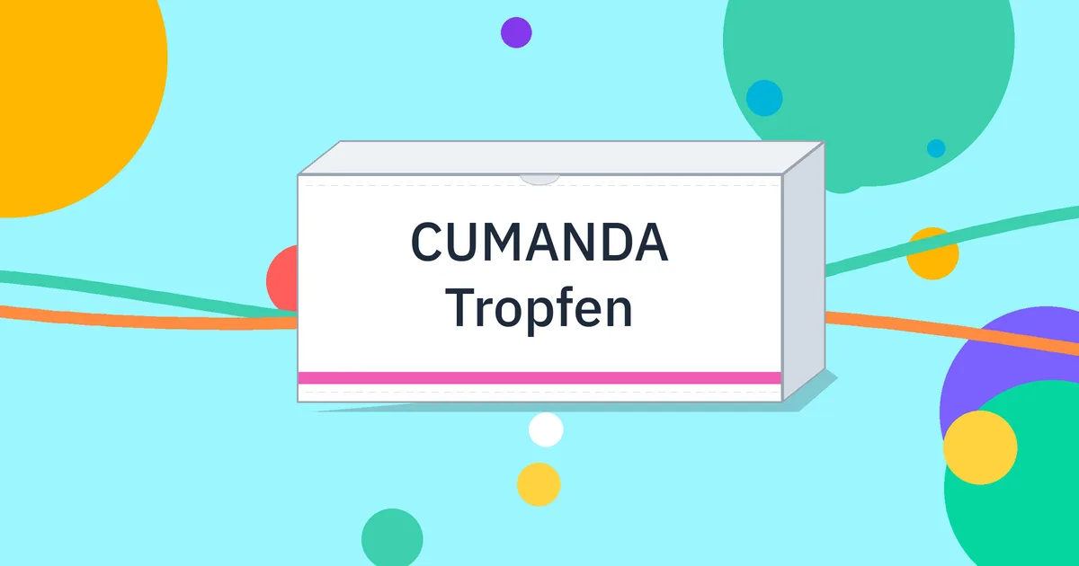 Symbolbild: Packung mit der Aufschrift CUMANDA Tropfen (PZN 19815609) – Verfügbarkeit und Bezug in Apotheken in Frankfurt am Main