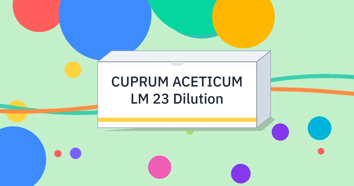 Symbolbild: Packung mit der Aufschrift CUPRUM ACETICUM LM 23 Dilution (PZN 12837418) – Verfügbarkeit und Bezug in Apotheken in Frankfurt am Main