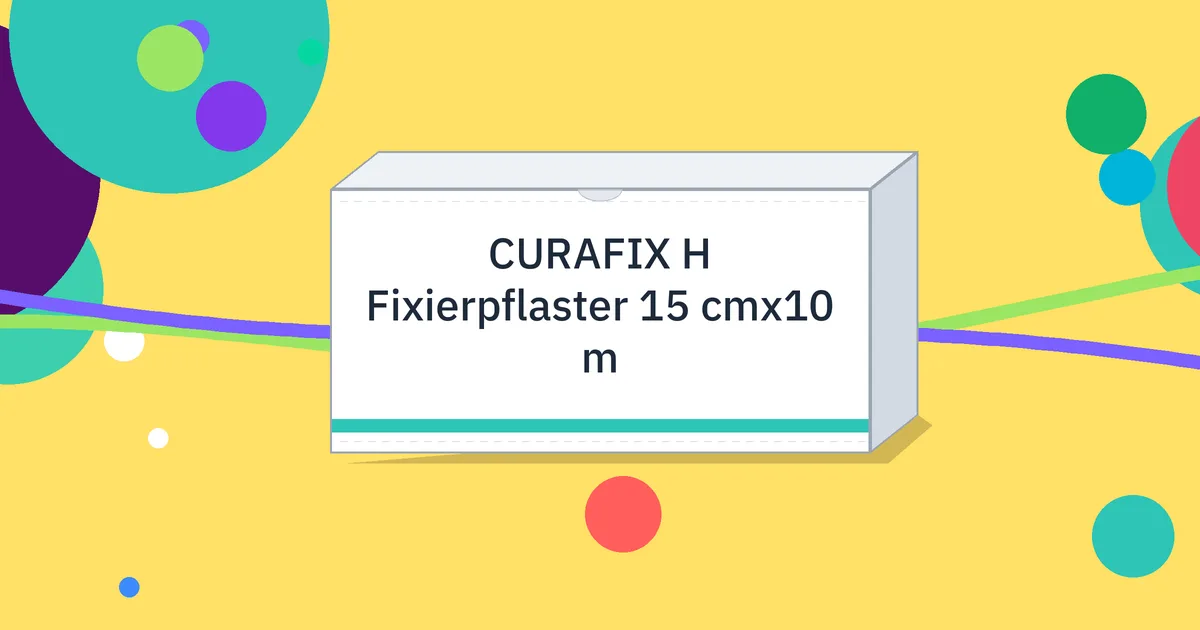 Symbolbild: Packung mit der Aufschrift CURAFIX H Fixierpflaster 15 cmx10 m (PZN 17554352) – Verfügbarkeit und Bezug in Apotheken in Frankfurt am Main