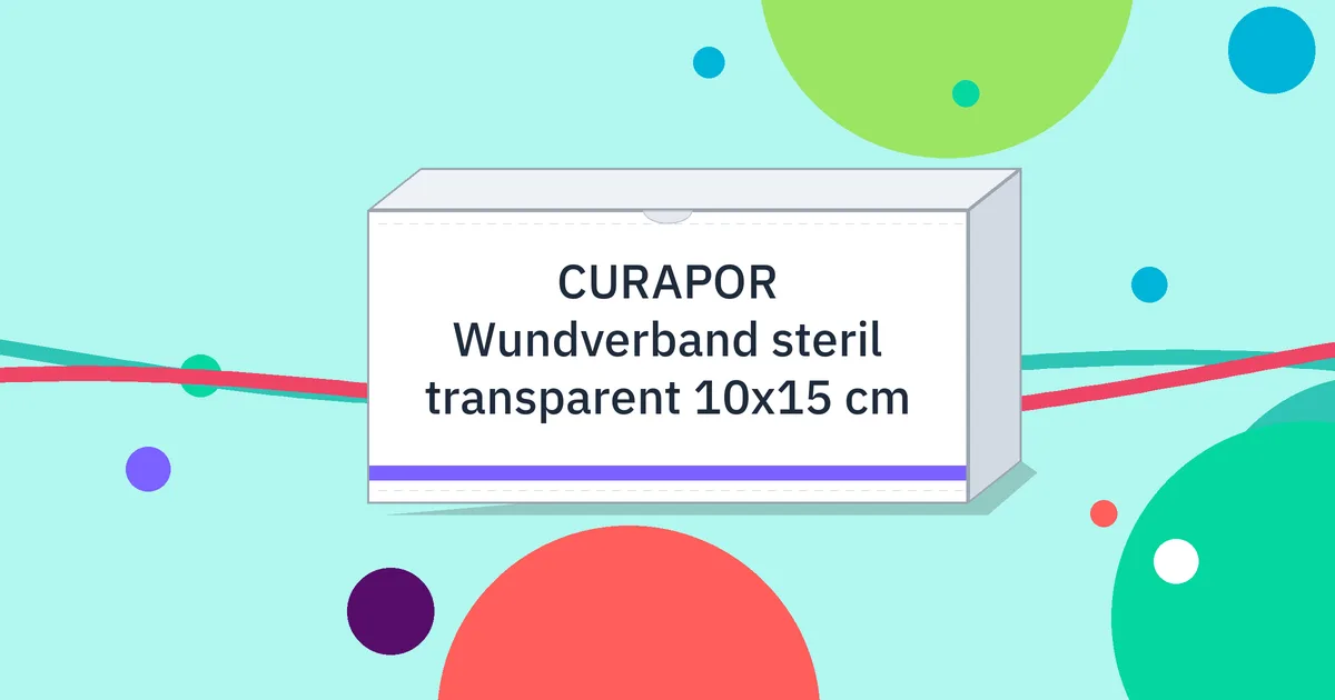 Symbolbild: Packung mit der Aufschrift CURAPOR Wundverband steril transparent 10x15 cm (PZN 16001881) – Verfügbarkeit und Bezug in Apotheken in Frankfurt am Main