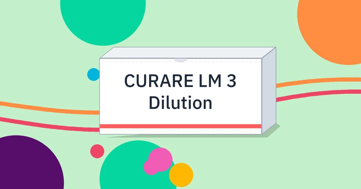 Symbolbild: Packung mit der Aufschrift CURARE LM 3 Dilution (PZN 12839392) – Verfügbarkeit und Bezug in Apotheken in Frankfurt am Main