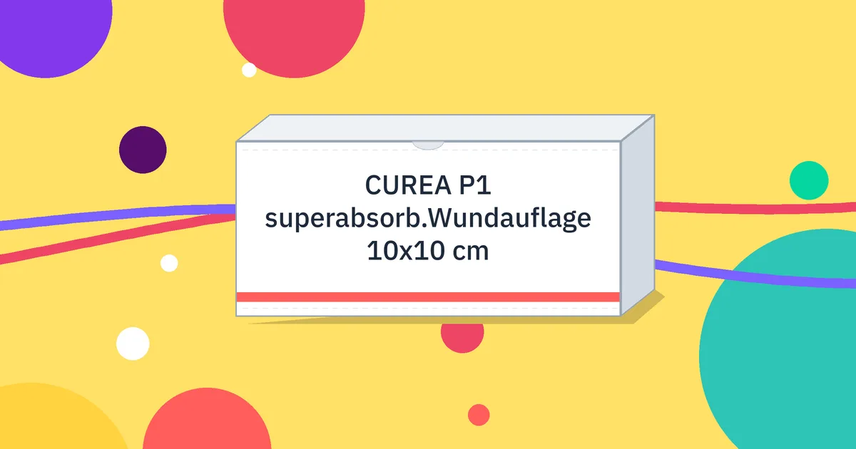 Symbolbild: Packung mit der Aufschrift CUREA P1 superabsorb.Wundauflage 10x10 cm (PZN 16005399) – Verfügbarkeit und Bezug in Apotheken in Frankfurt am Main