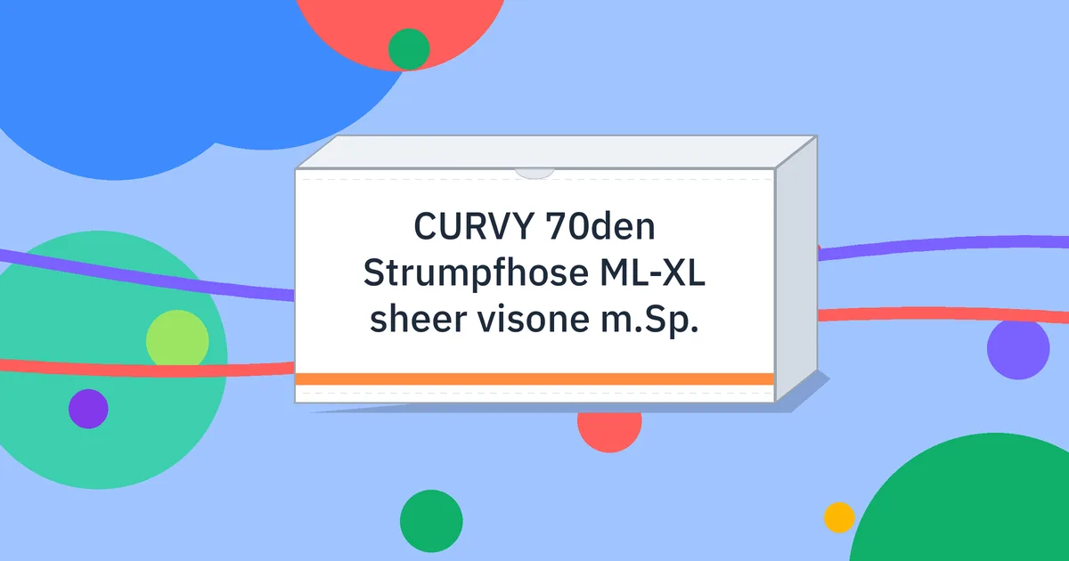 Symbolbild: Packung mit der Aufschrift CURVY 70den Strumpfhose ML-XL sheer visone m.Sp. (PZN 16354266) – Verfügbarkeit und Bezug in Apotheken in Frankfurt am Main