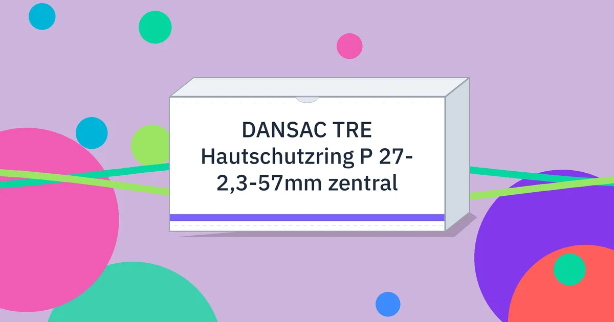 Symbolbild: Packung mit der Aufschrift DANSAC TRE Hautschutzring P 27-2,3-57mm zentral (PZN 19204018) – Verfügbarkeit und Bezug in Apotheken in Frankfurt am Main